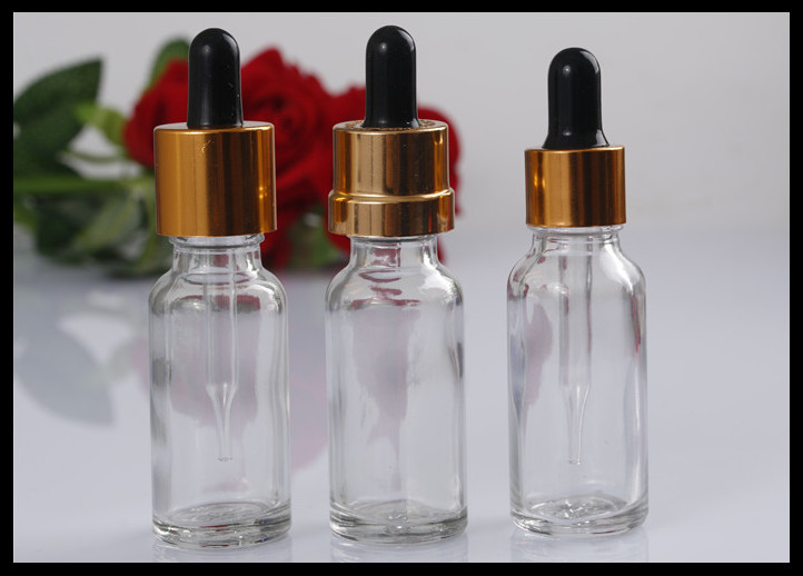 Transparent Essential Oil Glass Bottles Chemical Stability Health / Safety